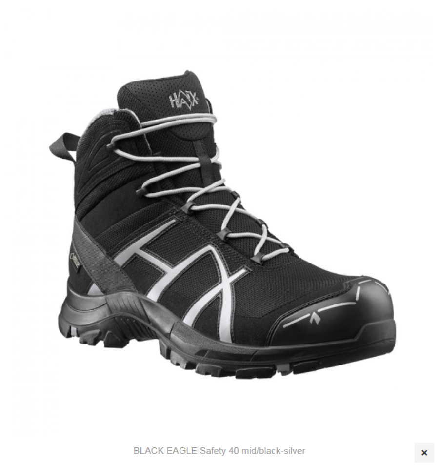Haix BLACK EAGLE Safety 40 mid/black-silverUK 8,5 - SafetyFireProducts