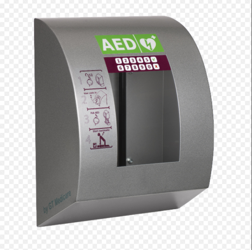 AED Sixcase kast met pin, aluminium - SafetyFireProducts