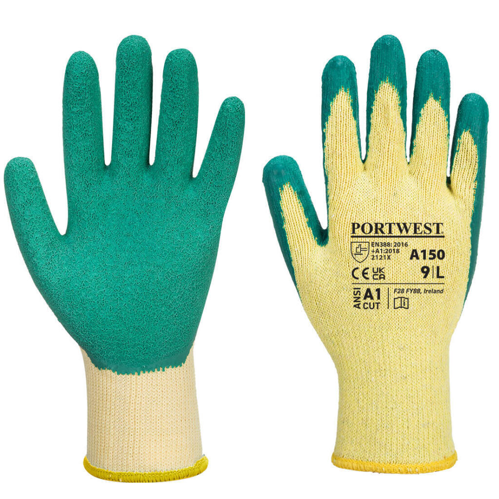 A150 Classic Latex Grip Handschoen, groen (per 25 paar), Size M/8 ...